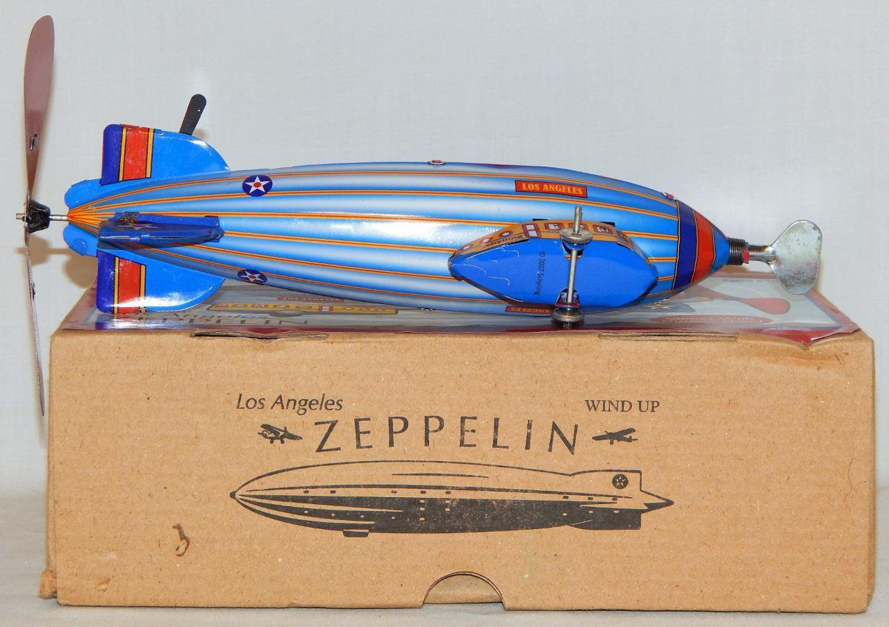 Schylling TIN Los Angeles Zeppelin wind up with stand NEW in box retro toy metal
