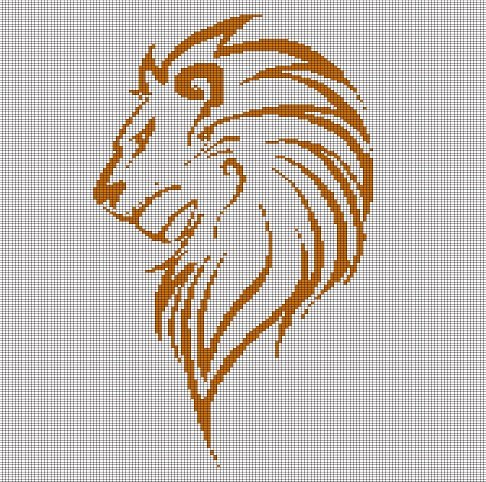 LION HEAD CROCHET AFGHAN PATTERN GRAPH