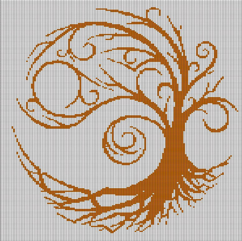 CELTIC TREE CROCHET AFGHAN PATTERN GRAPH