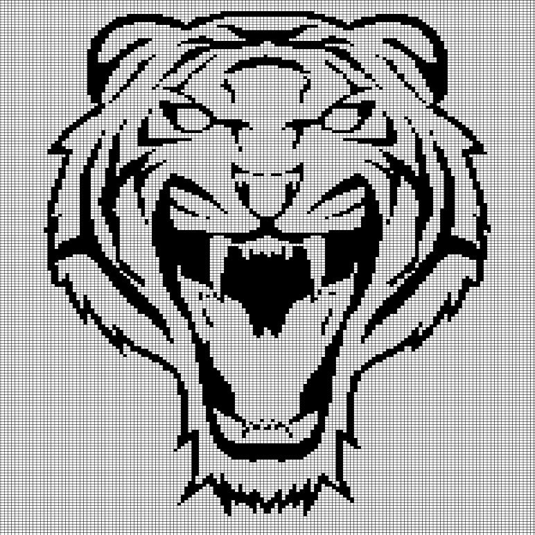 TIGER HEAD CROCHET AFGHAN PATTERN GRAPH