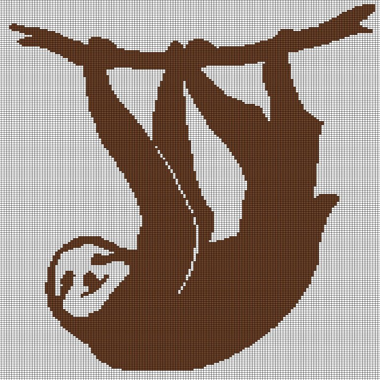 SLOTH CROCHET AFGHAN PATTERN GRAPH