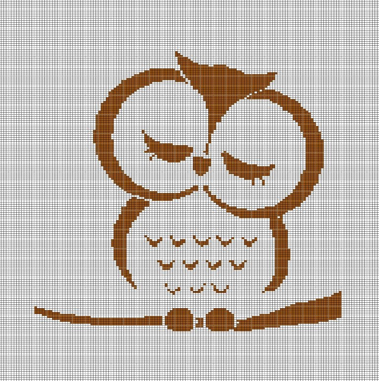 SLEEPY OWL CROCHET AFGHAN PATTERN GRAPH