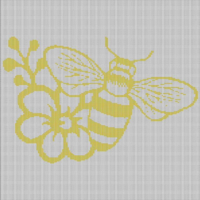 BEE AND FLOWER CROCHET AFGHAN PATTERN GRAPH