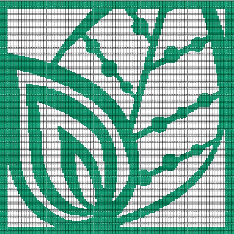 LEAVES CROCHET AFGHAN PATTERN GRAPH