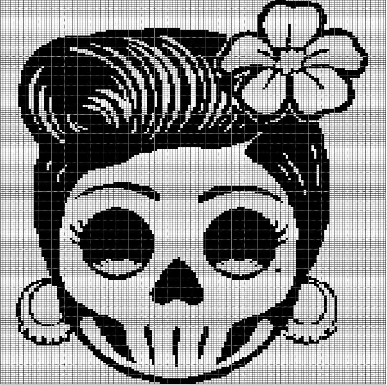 SUGAR SKULL LADY CROCHET AFGHAN PATTERN GRAPH