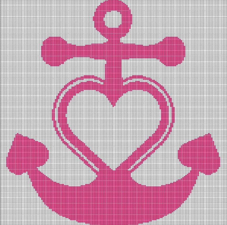 PINK ANCHOR CROCHET AFGHAN PATTERN GRAPH