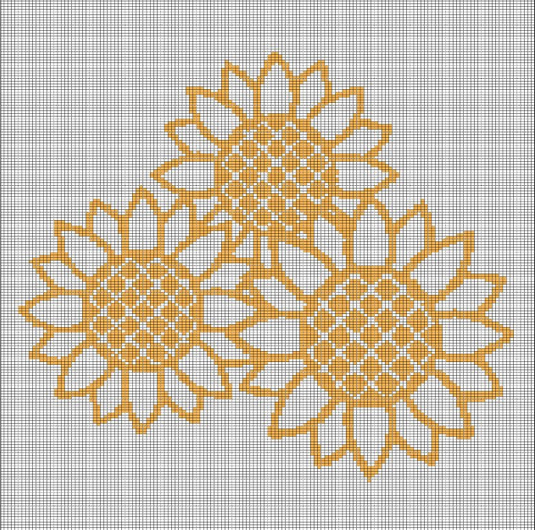 SUNFLOWERS CROCHET AFGHAN PATTERN GRAPH