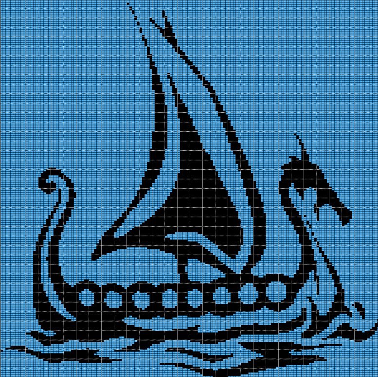 VIKING SHIP CROCHET AFGHAN PATTERN GRAPH
