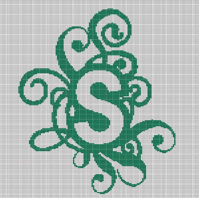 MONOGRAM "S" CROCHET AFGHAN PATTERN GRAPH