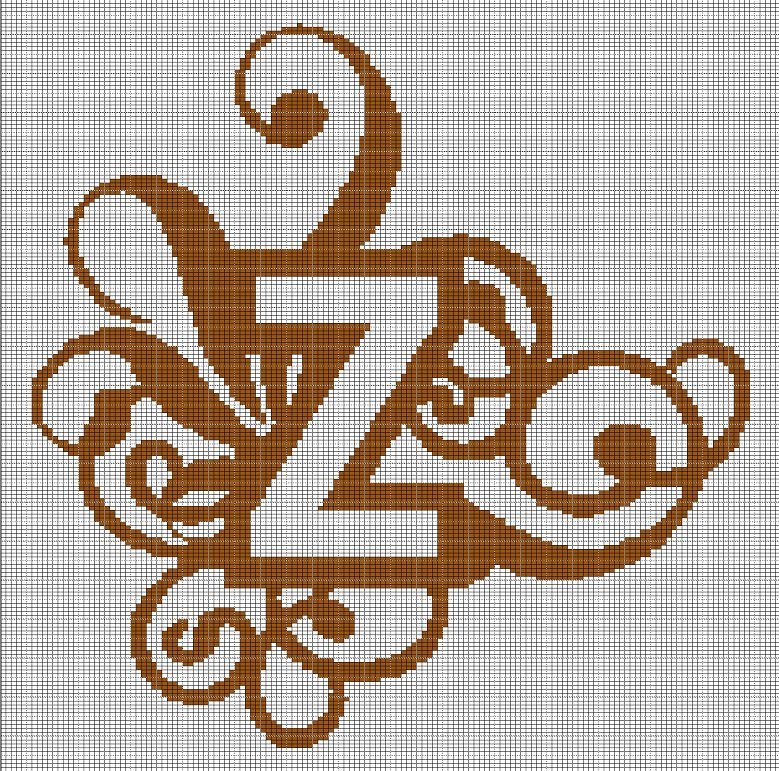 MONOGRAM "Z" CROCHET AFGHAN PATTERN GRAPH