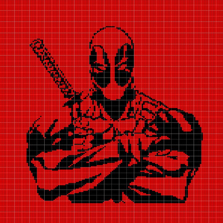DEADPOOL CROCHET AFGHAN PATTERN GRAPH