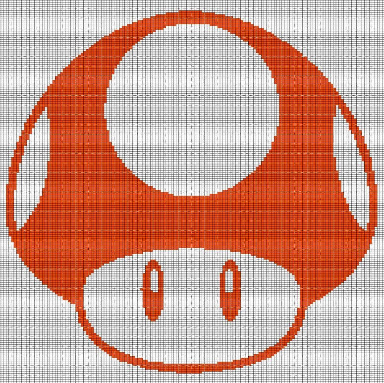 SUPER MARIO MUSHROOM CROCHET AFGHAN PATTERN GRAPH