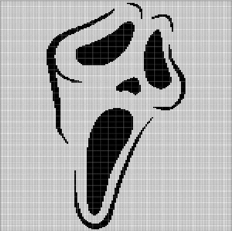 SCREAM MASK CROCHET AFGHAN PATTERN GRAPH