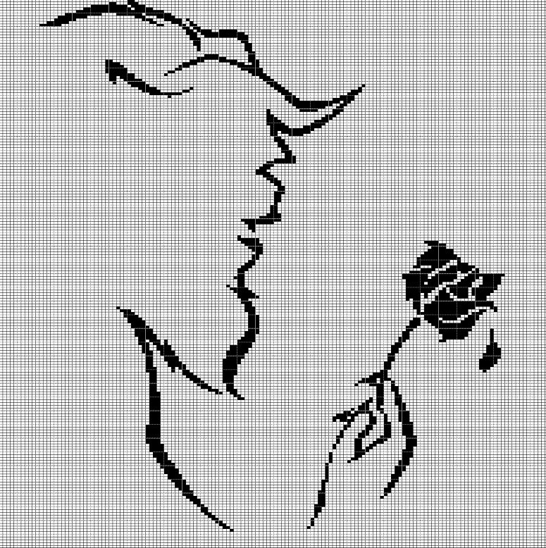 BEAST WITH ROSE CROCHET AFGHAN PATTERN GRAPH