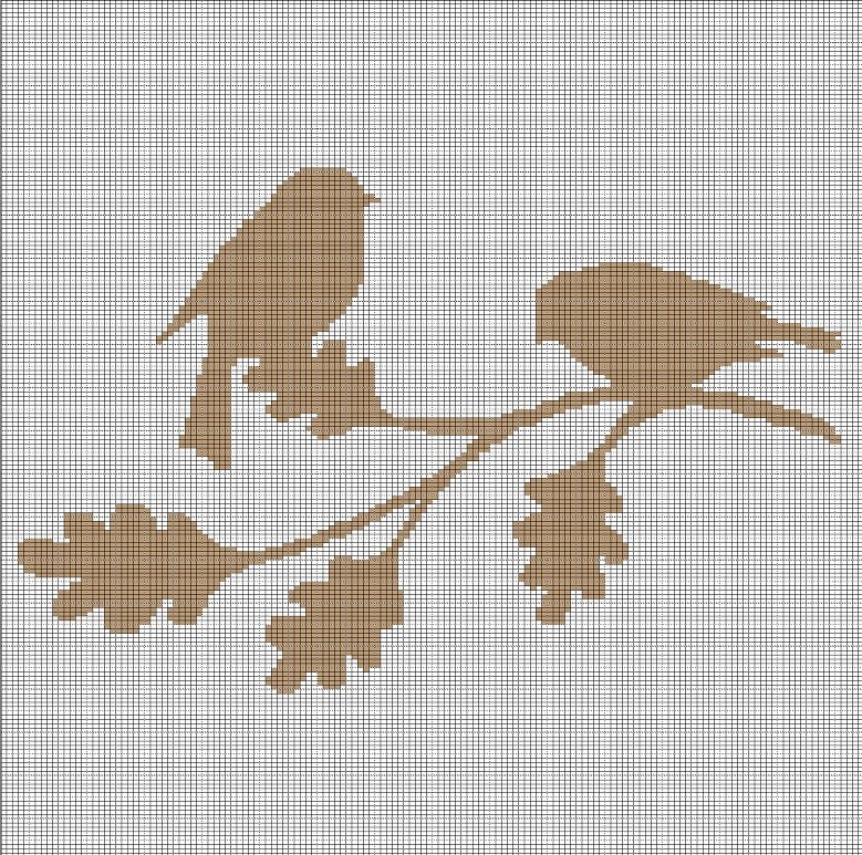 BIRDS ON BRANCH CROCHET AFGHAN PATTERN GRAPH