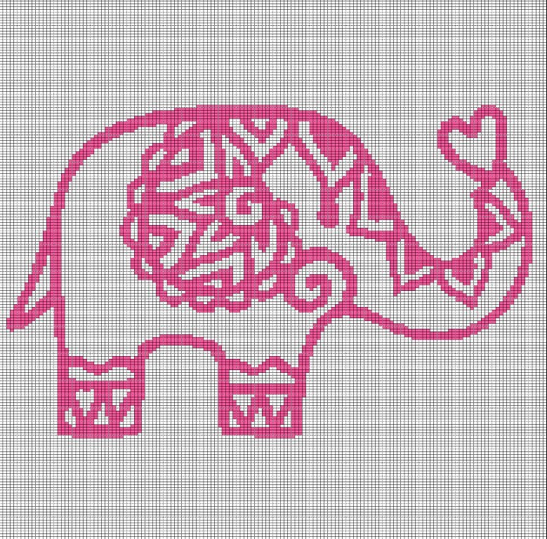PINK ELEPHANT CROCHET AFGHAN PATTERN GRAPH