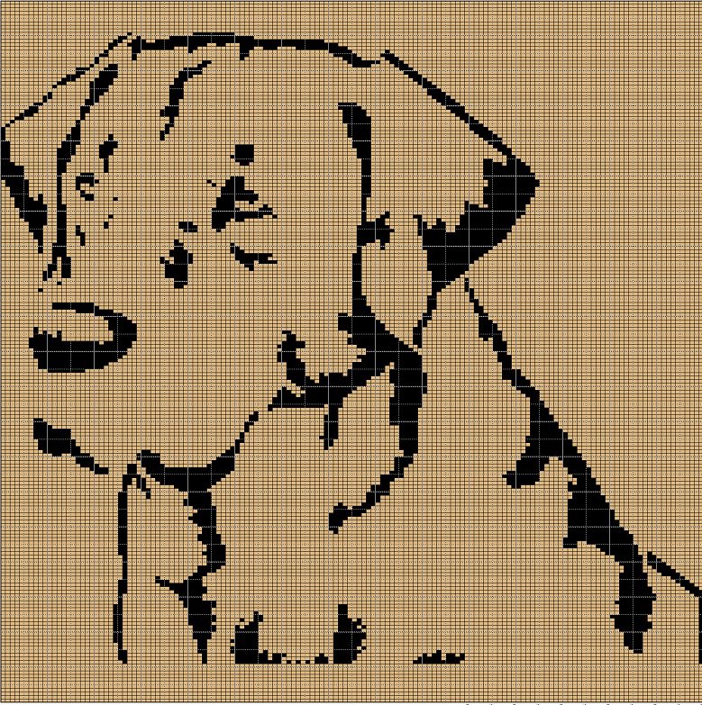 DOG HEAD 5 CROCHET AFGHAN PATTERN GRAPH