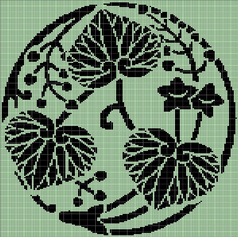 JAPANESE LEAVES 2 CROCHET AFGHAN PATTERN GRAPH
