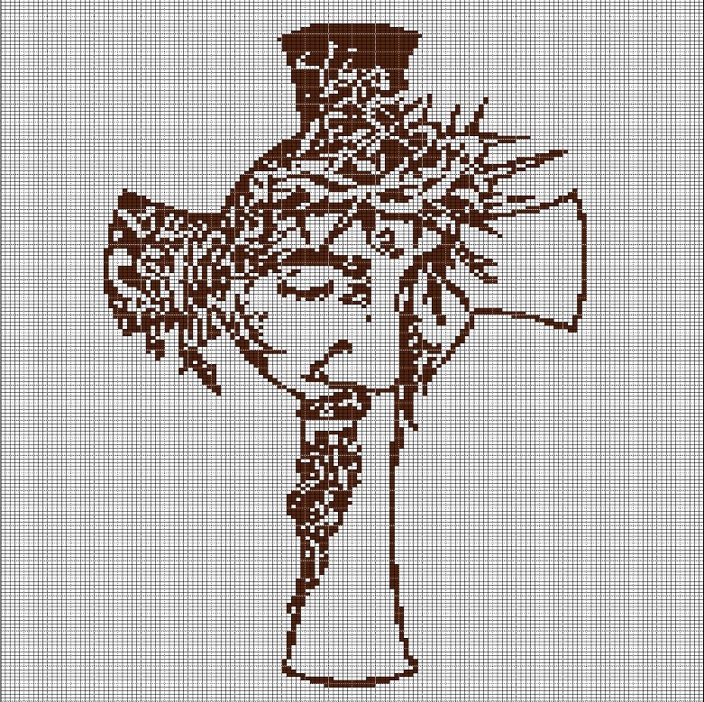 JESUS FACE IN CROSS CROCHET AFGHAN PATTERN GRAPH