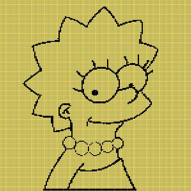 LISA SIMPSON FACE OWL CROCHET AFGHAN PATTERN GRAPH