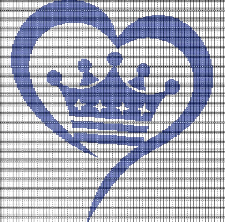 LOVE CROWN CROCHET AFGHAN PATTERN GRAPH