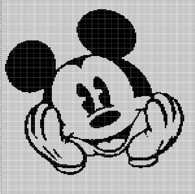 MICKEY MOUSE HEAD 4 CROCHET AFGHAN PATTERN GRAPH