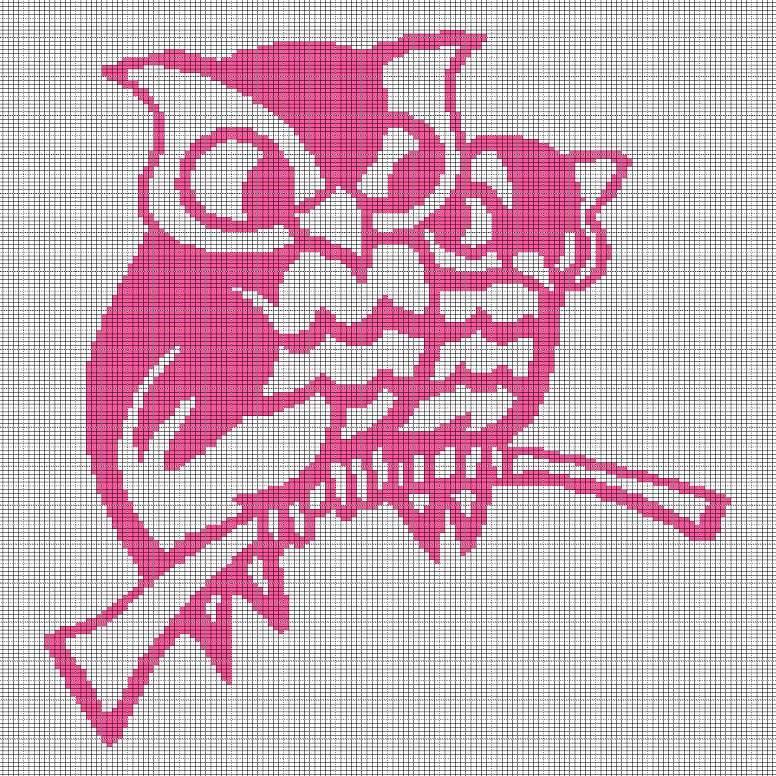 PINK OWLS CROCHET AFGHAN PATTERN GRAPH