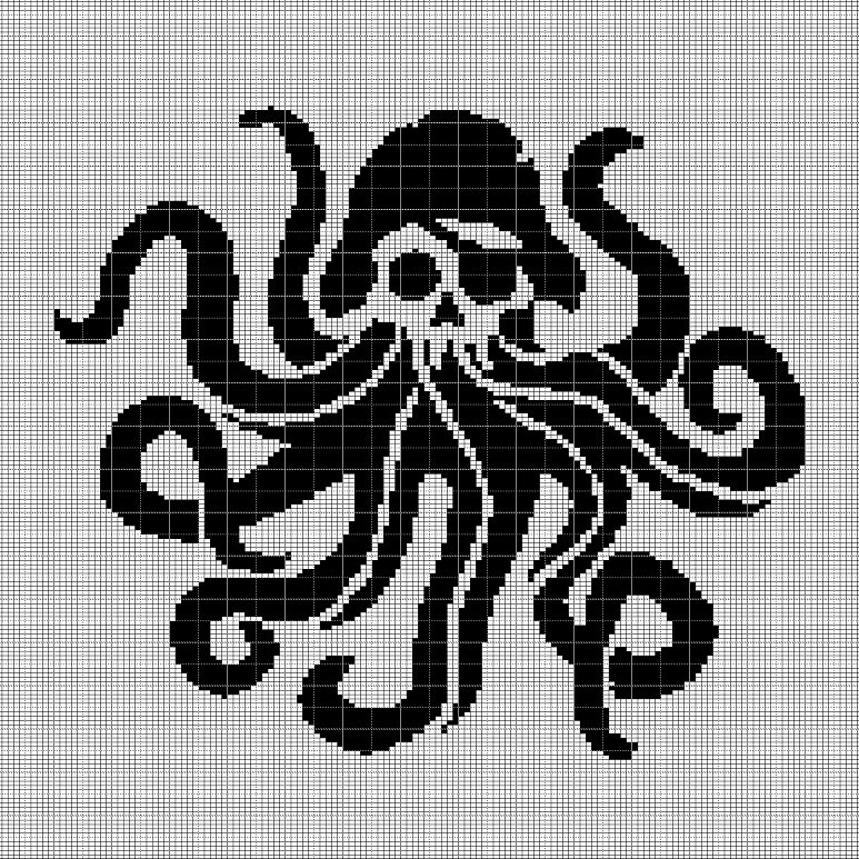 PIRATE OCTOPUS CROCHET AFGHAN PATTERN GRAPH