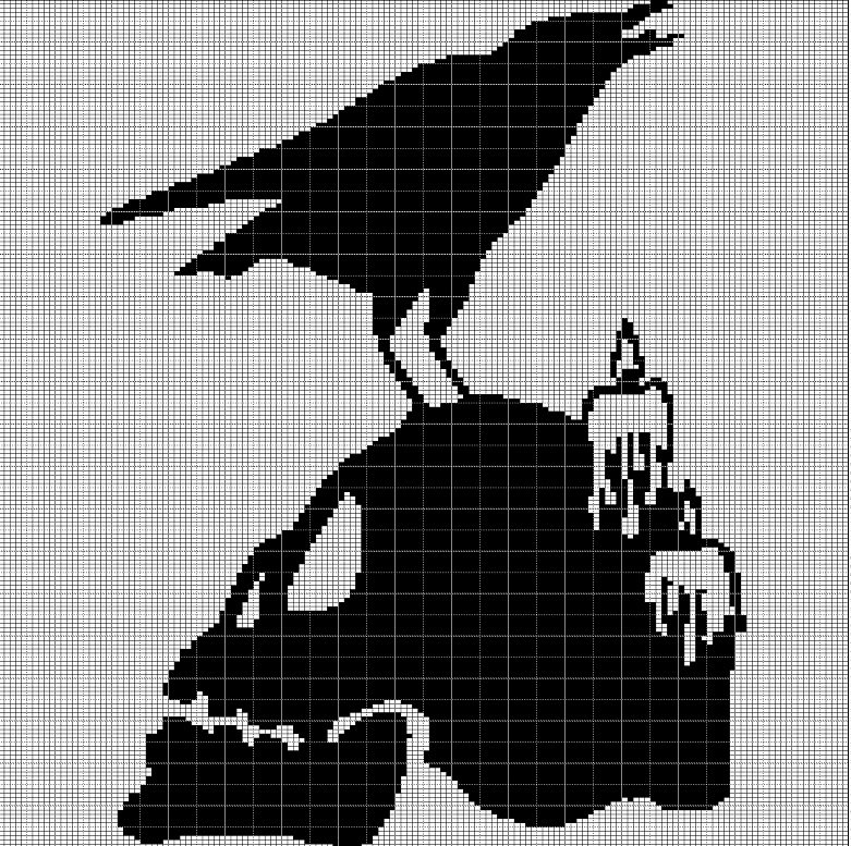 RAVEN AND SKULL CROCHET AFGHAN PATTERN GRAPH