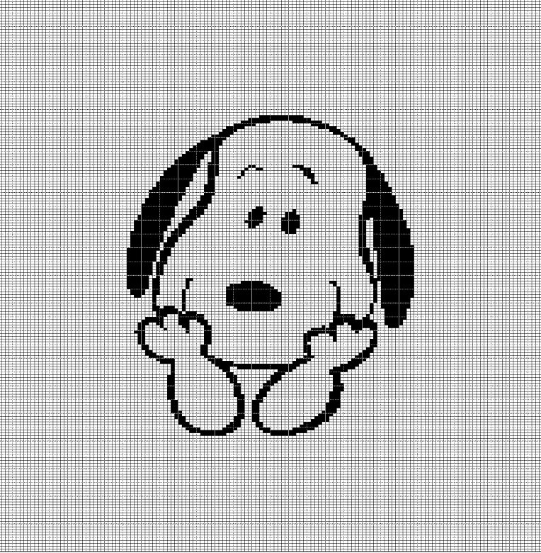 SNOOPY HEAD CROCHET AFGHAN PATTERN GRAPH