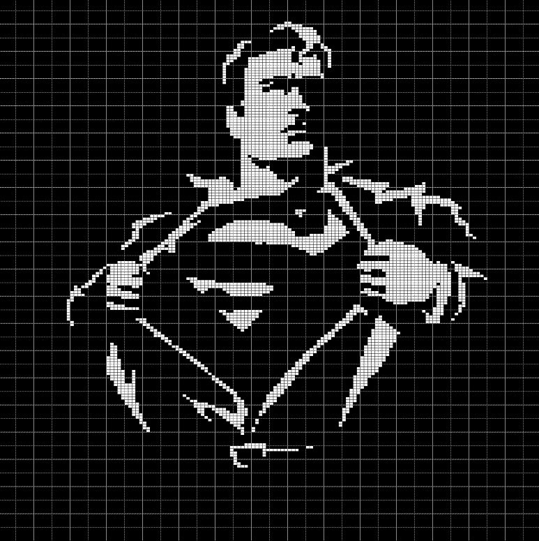 SUPERMAN SILHOUETTE CROCHET AFGHAN PATTERN GRAPH