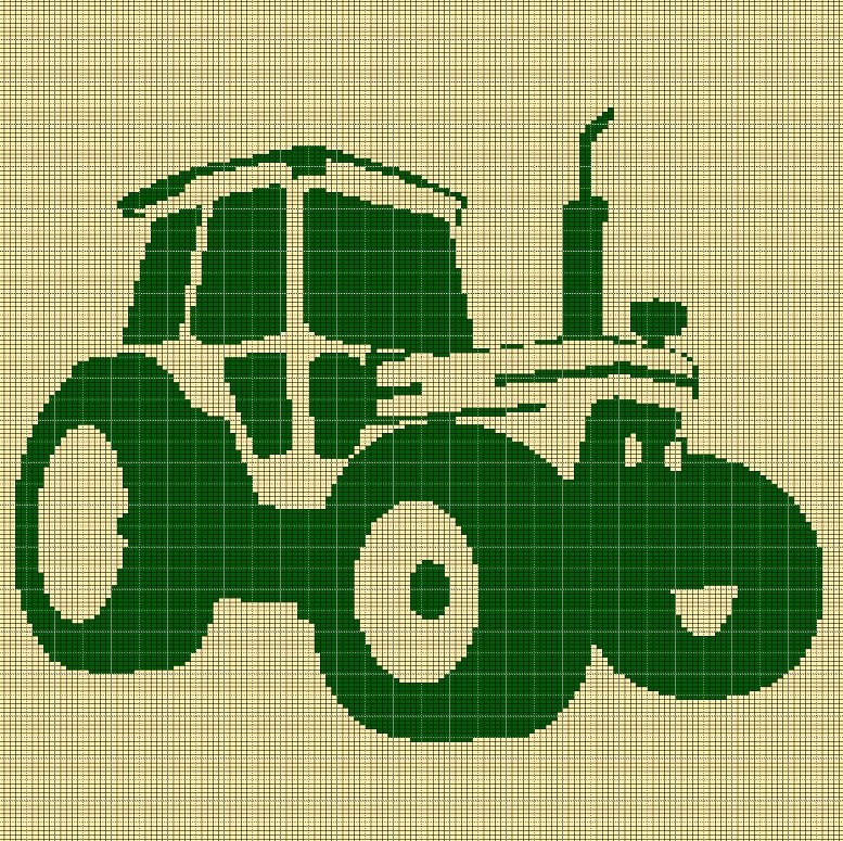 TRACTOR 2 CROCHET AFGHAN PATTERN GRAPH