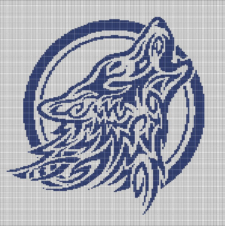 TRIBAL WOLF CROCHET AFGHAN PATTERN GRAPH