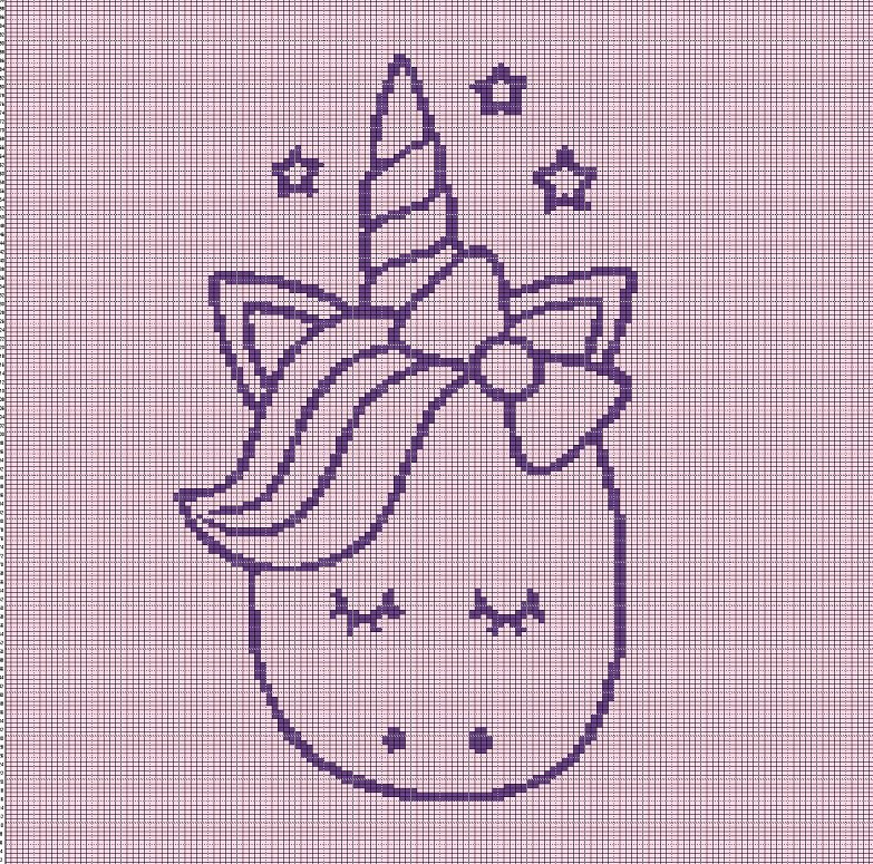 UNICORN HEAD 5 CROCHET AFGHAN PATTERN GRAPH