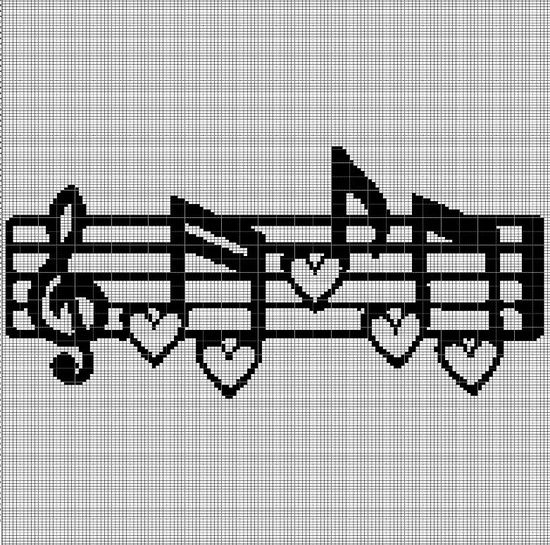 MUSIC HEART 2 CROCHET AFGHAN PATTERN GRAPH