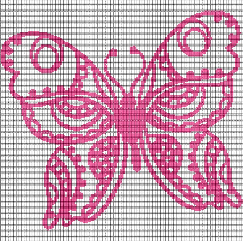 ART BUTTERFLY 6 CROCHET AFGHAN PATTERN GRAPH
