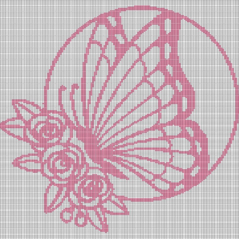 BUTTERFLY WITH ROSES CROCHET AFGHAN PATTERN GRAPH