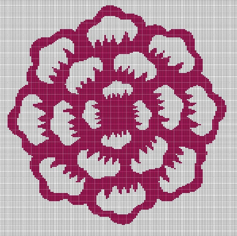 FLOWER 6 CROCHET AFGHAN PATTERN GRAPH