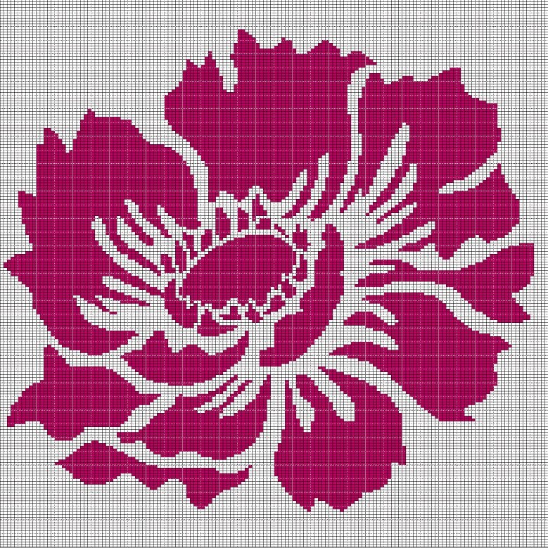 FLOWER 7 CROCHET AFGHAN PATTERN GRAPH