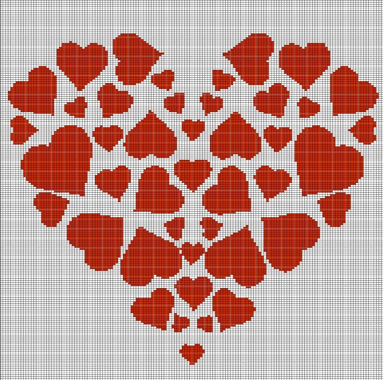 HEARTS IN HEART CROCHET AFGHAN PATTERN GRAPH