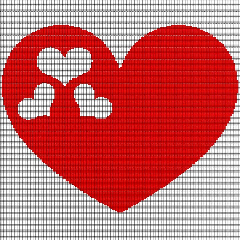 HEARTS IN HEART 2 CROCHET AFGHAN PATTERN GRAPH