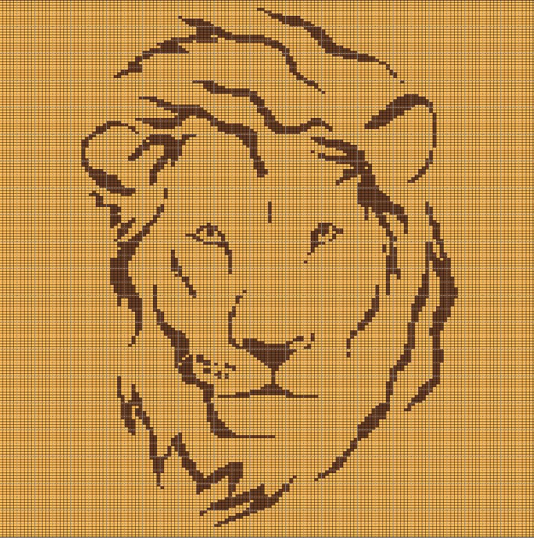 LION HEAD 9 CROCHET AFGHAN PATTERN GRAPH