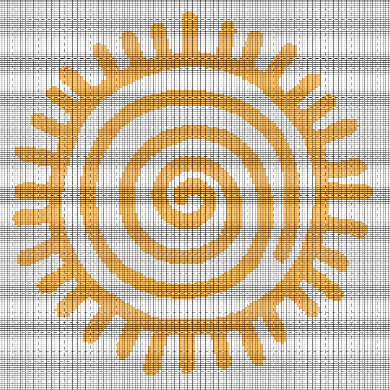 SUN MOTIF CROCHET AFGHAN PATTERN GRAPH