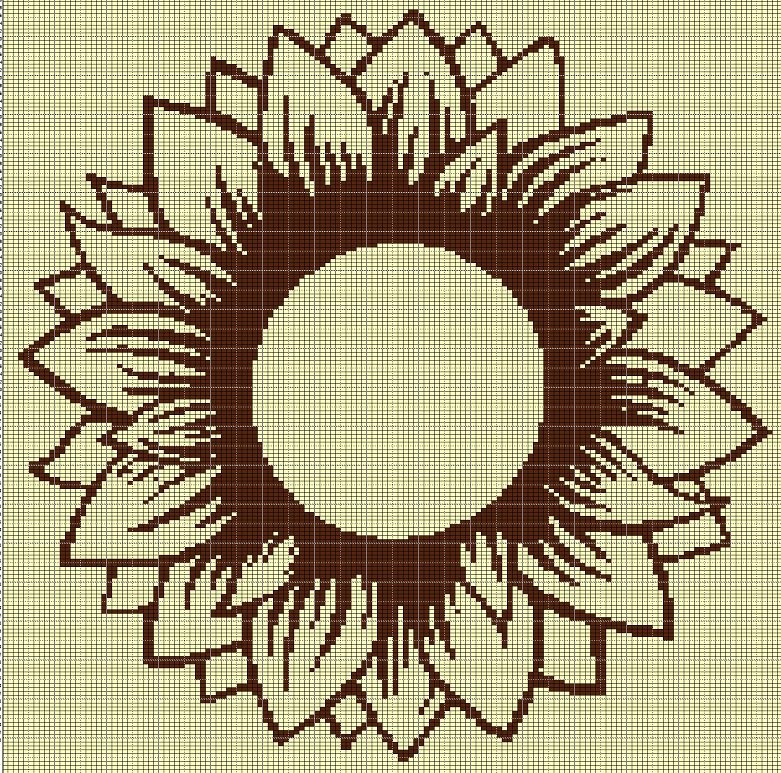 SUNFLOWER 4 CROCHET AFGHAN PATTERN GRAPH
