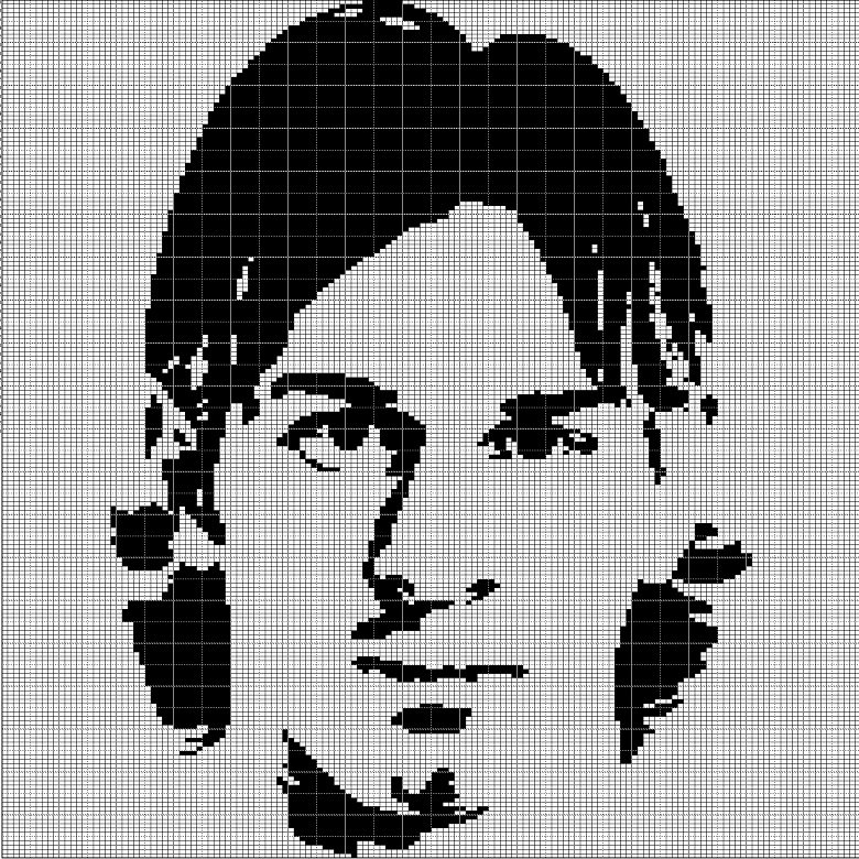 LIONEL MESSI FACE CROCHET AFGHAN PATTERN GRAPH