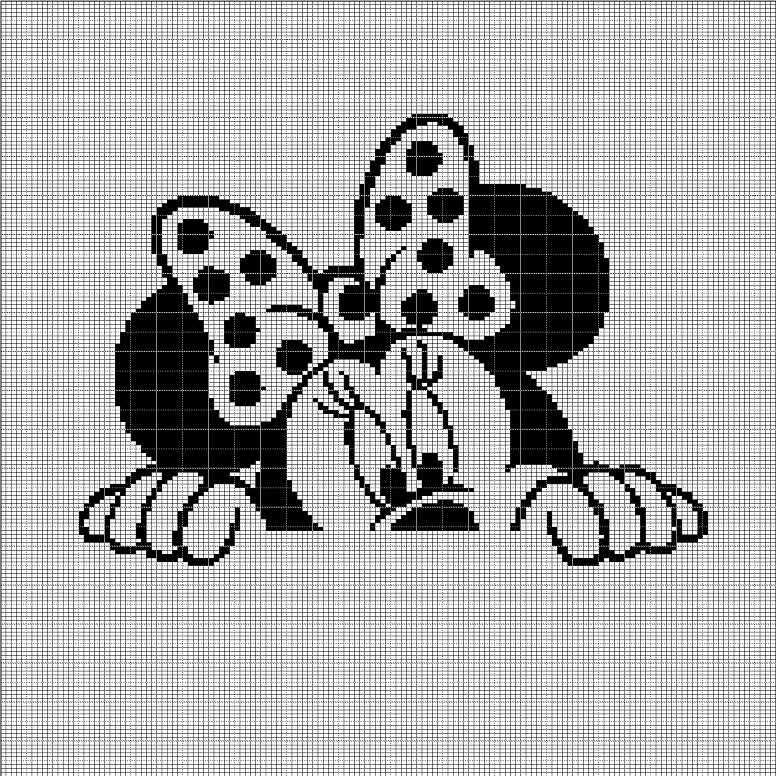 MINNIE MOUSE FACE 4 CROCHET AFGHAN PATTERN GRAPH