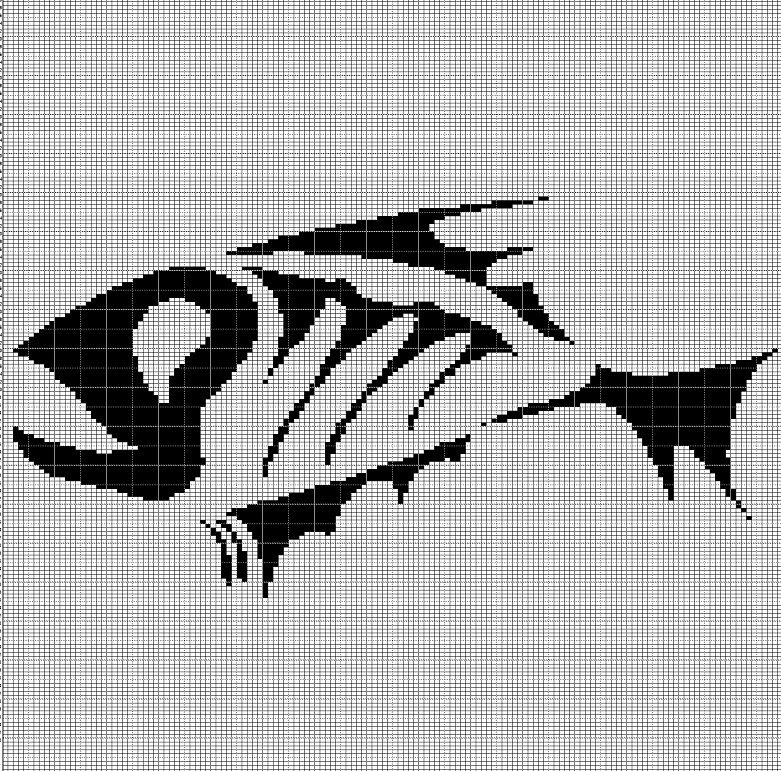 TRIBAL FISH 2 CROCHET AFGHAN PATTERN GRAPH