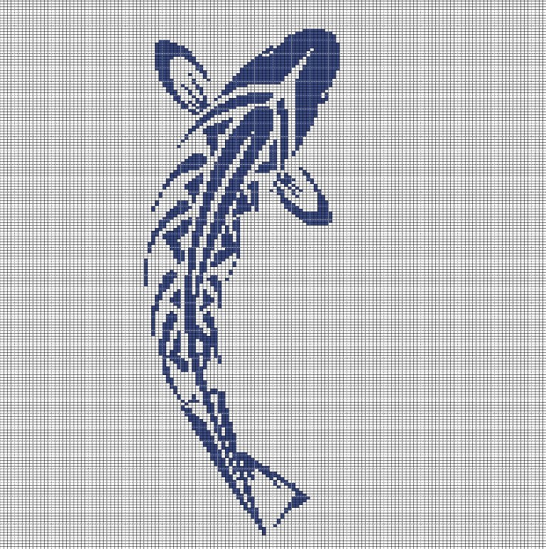 TRIBAL KOI FISH CROCHET AFGHAN PATTERN GRAPH