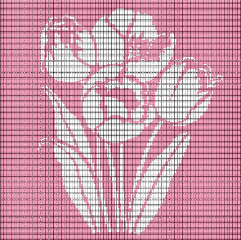 TULIPS 3 CROCHET AFGHAN PATTERN GRAPH