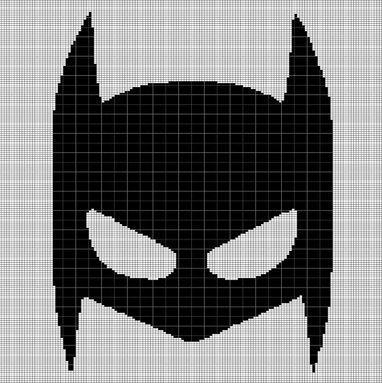 BATMAN MASK CROCHET AFGHAN PATTERN GRAPH